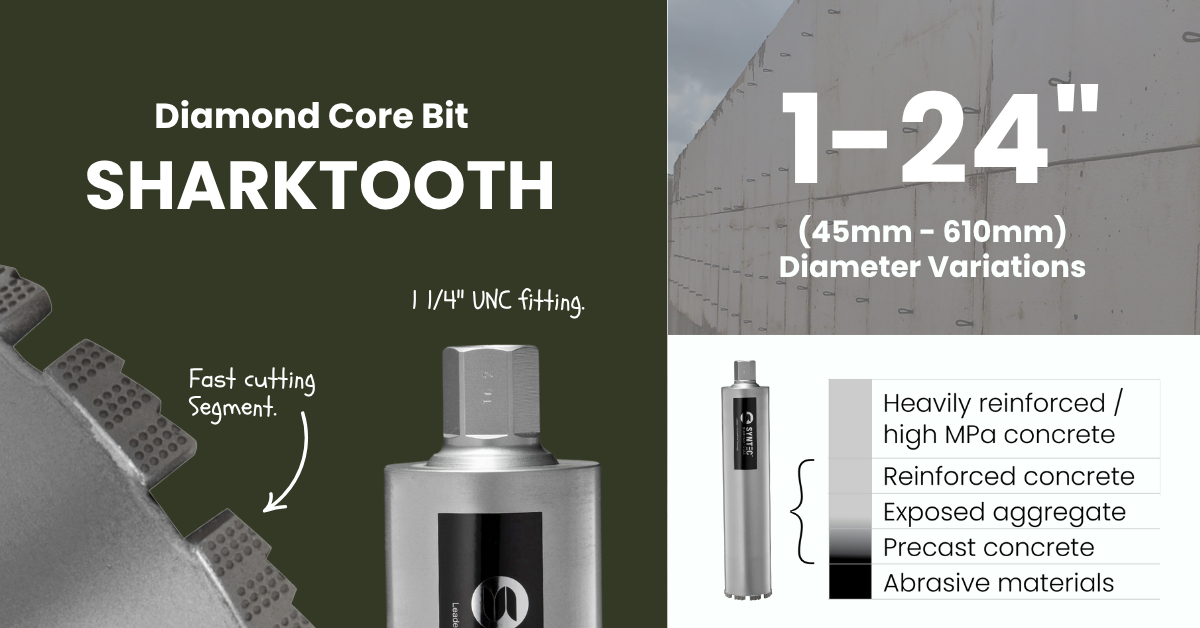 Diamond Core bit the Shark Tooth – Syntec Diamond Tools